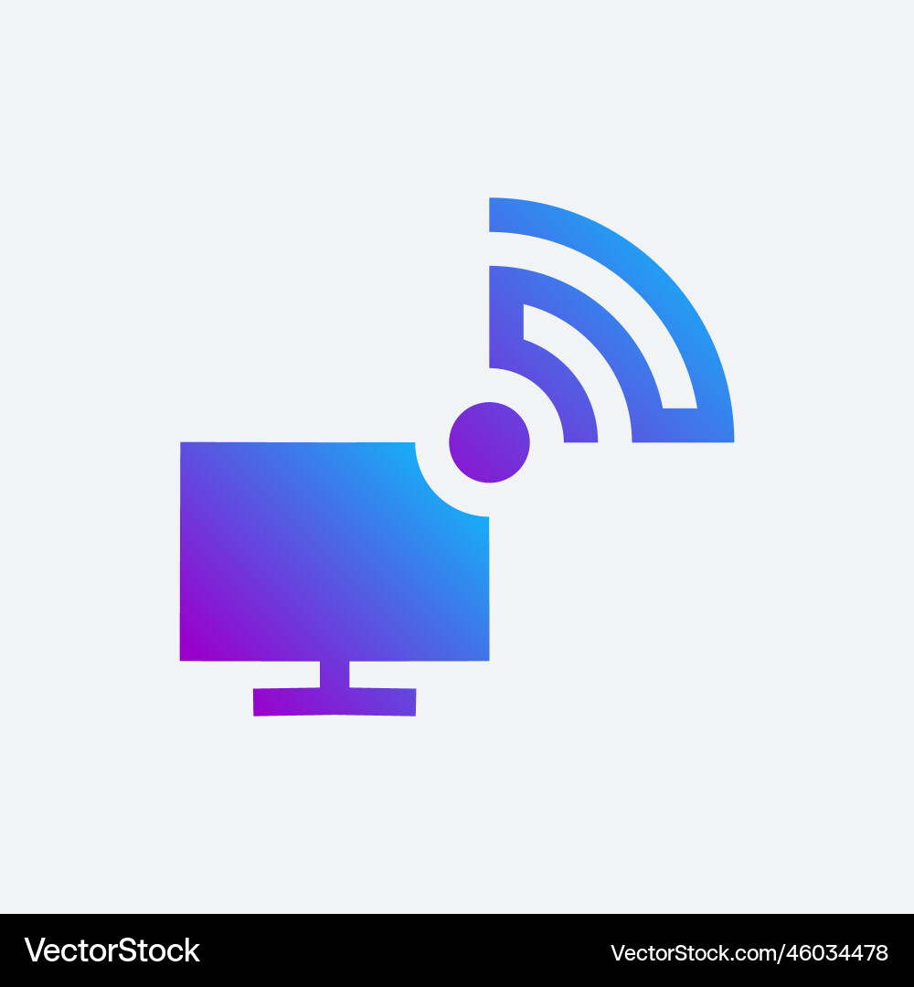 Wireless tv wifi smart template logo desi Vector Image