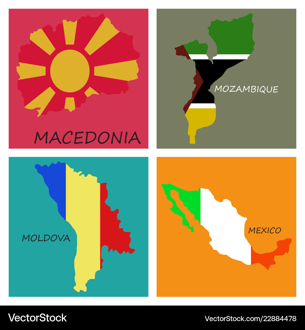 World map-countries in color on white background Vector Image