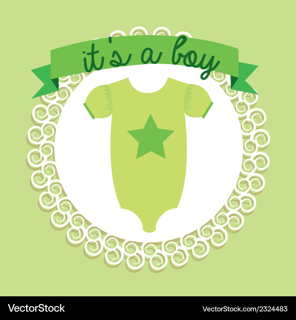 Boy design over green background Royalty Free Vector Image