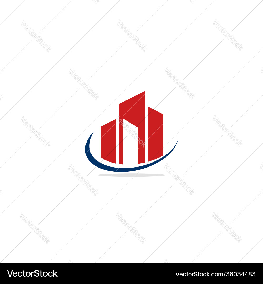 Building business company logo Royalty Free Vector Image