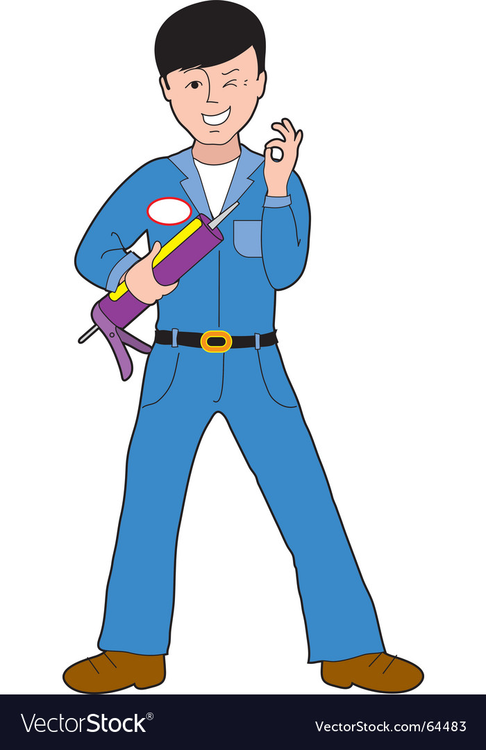 Caulking guy Royalty Free Vector Image - VectorStock
