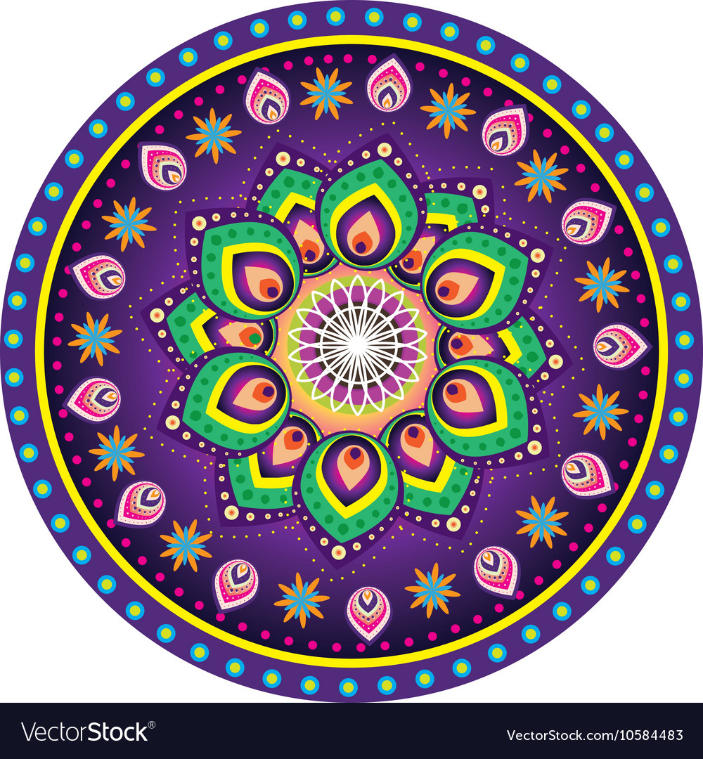 Flower pattern mandala Royalty Free Vector Image