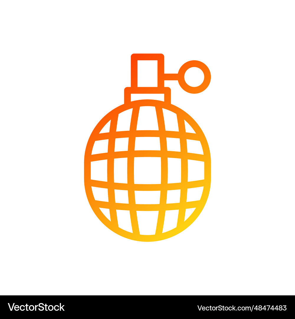 Grenade icon gradient red yellow colour military Vector Image