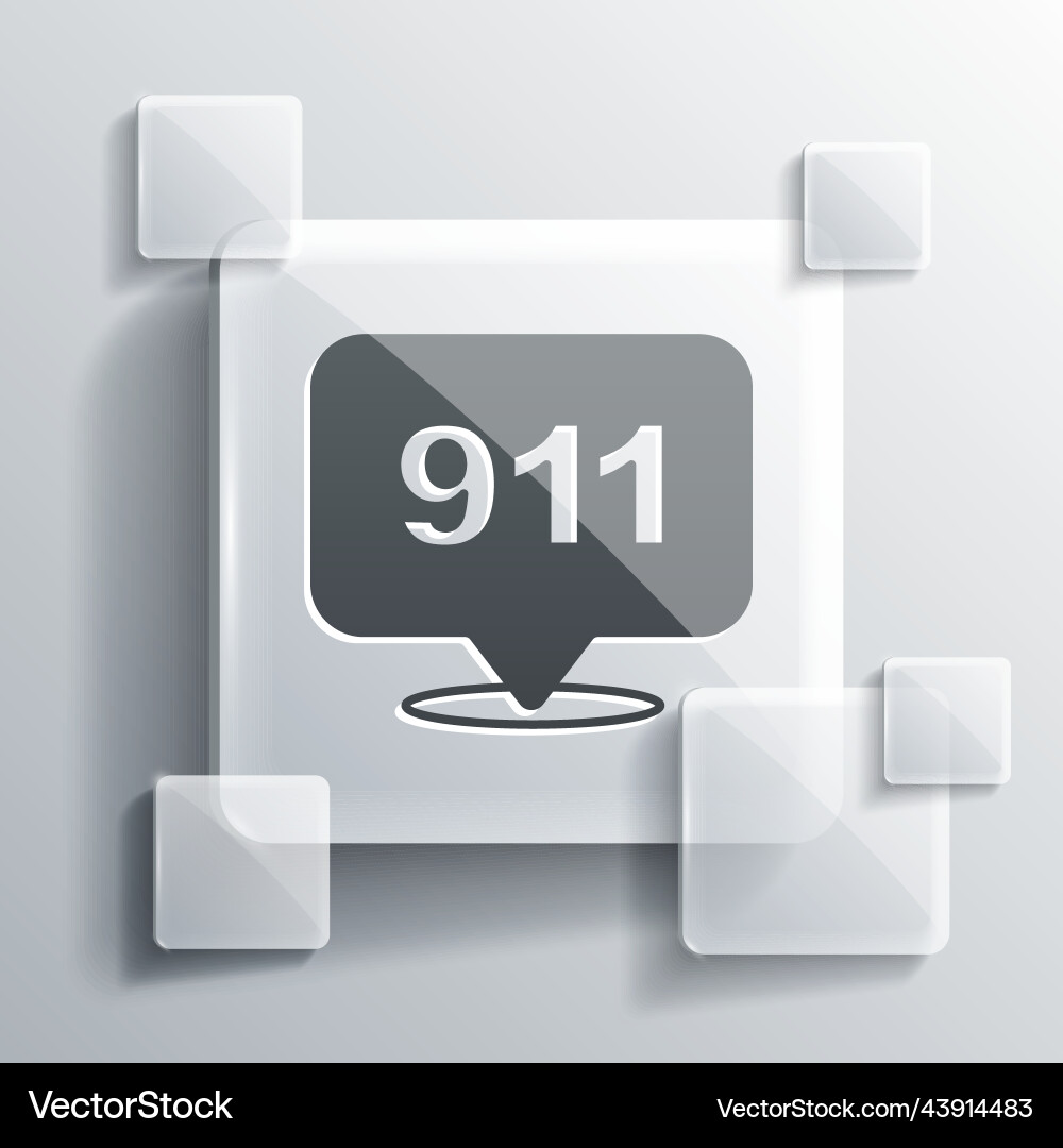 Grey telephone with emergency call 911 icon Vector Image