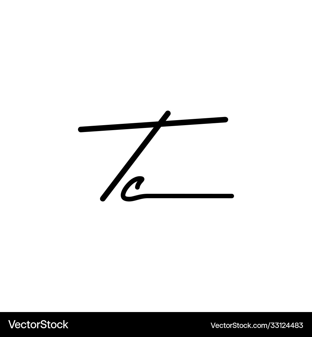 Letter tc signature logo template Royalty Free Vector Image