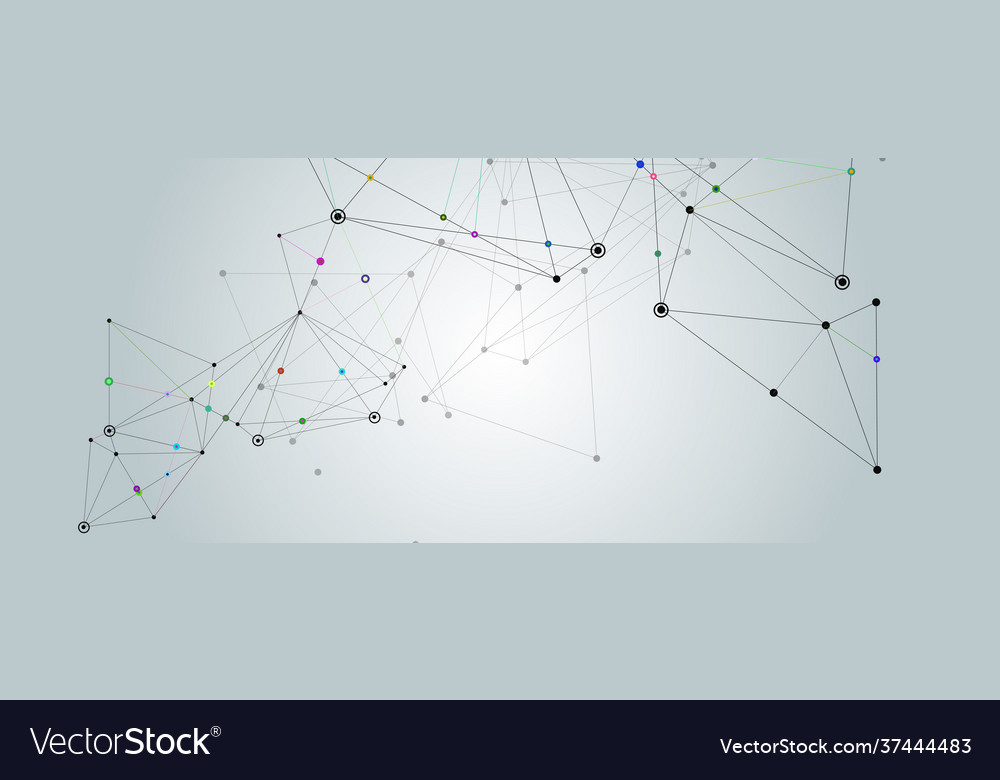 Line art pattern with network dot connect Vector Image
