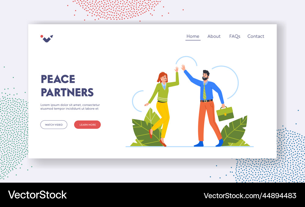 Partnership landing page template business Vector Image