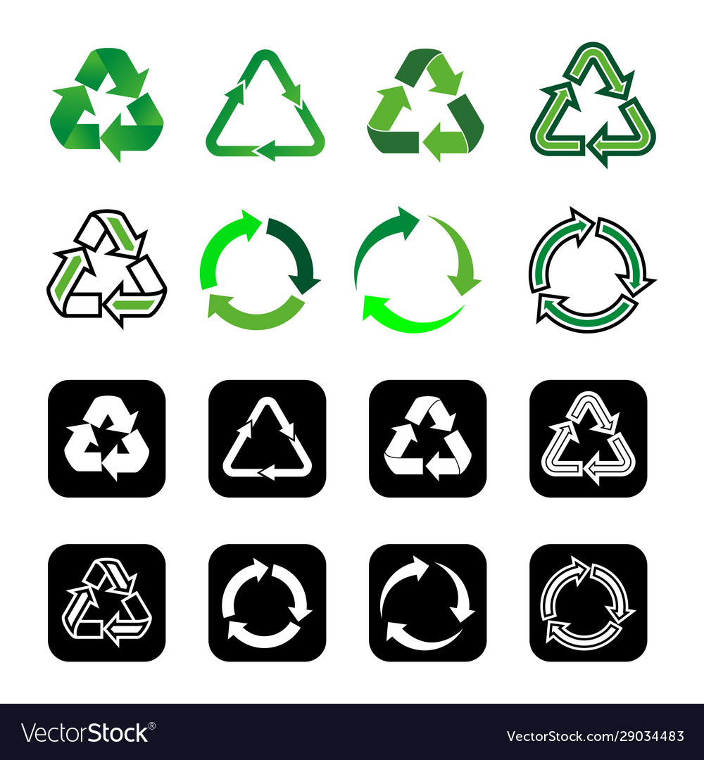 Set recycle icon Royalty Free Vector Image - VectorStock