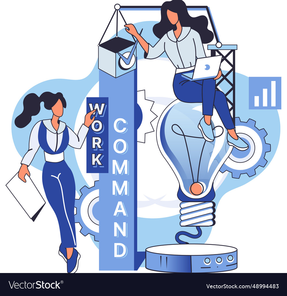 Team solving problems problem union Royalty Free Vector