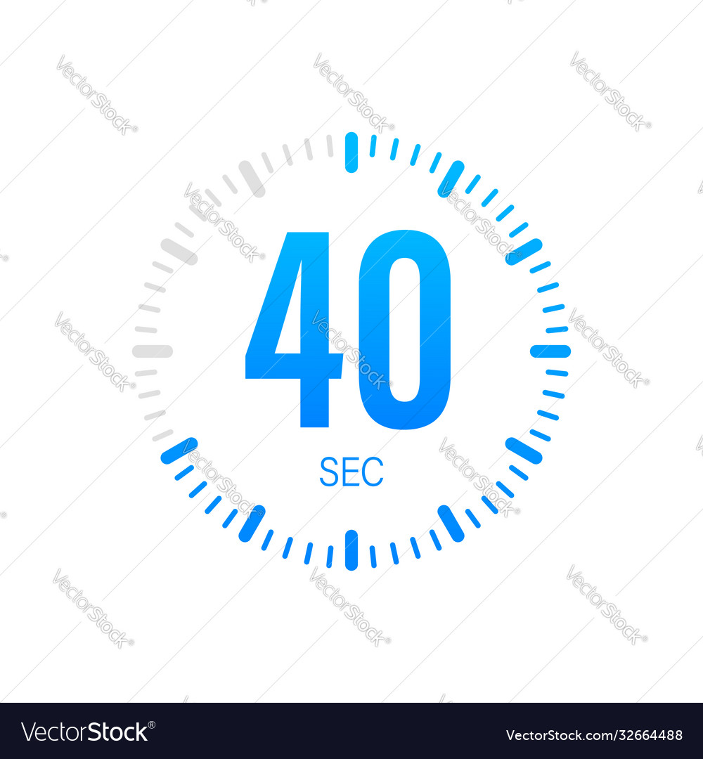 40 second timer stopwatch icon Royalty Free Vector Image