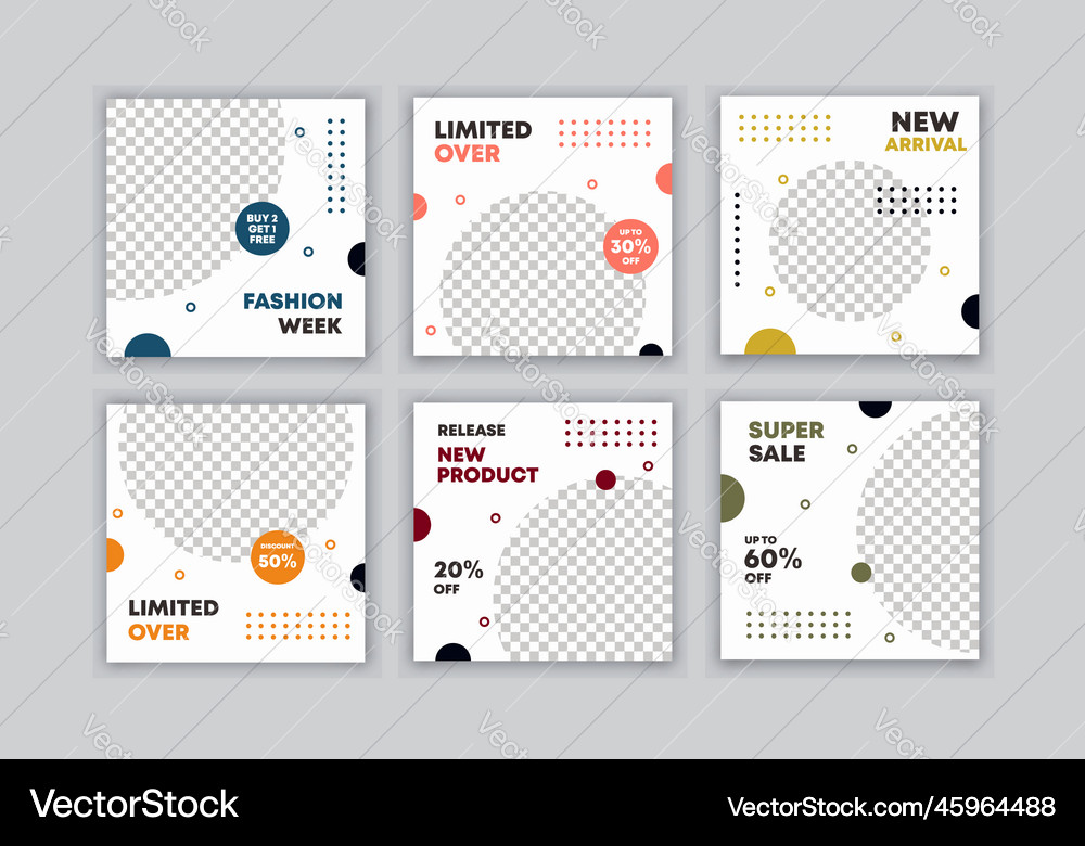 6 a bundle of editable minimal banner templates Vector Image
