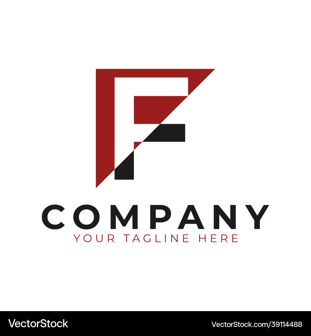 Abstract logo combines triangle and letter f Vector Image