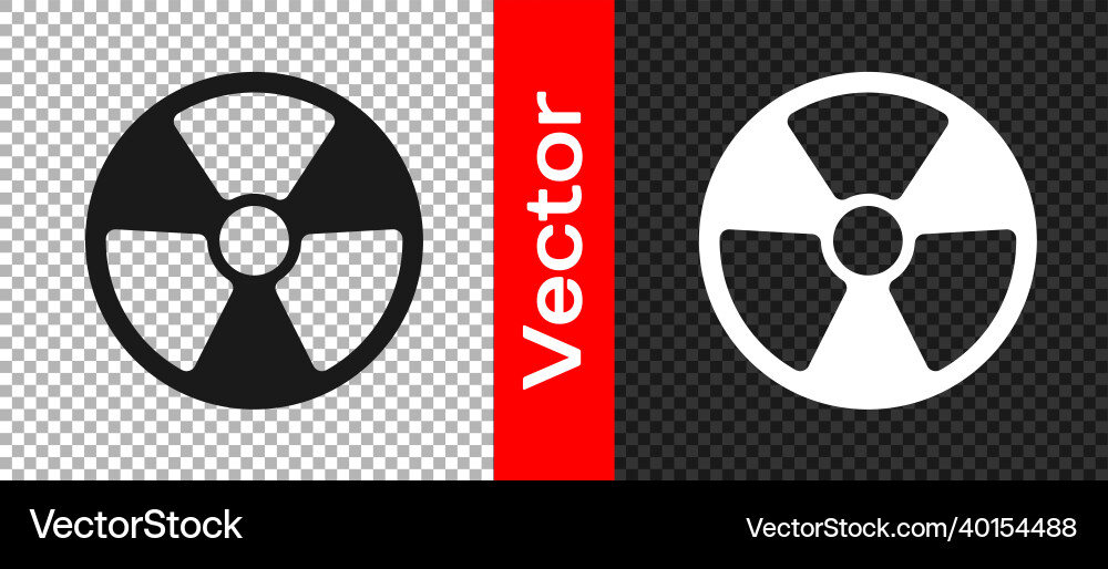 Black radioactive icon isolated on transparent Vector Image
