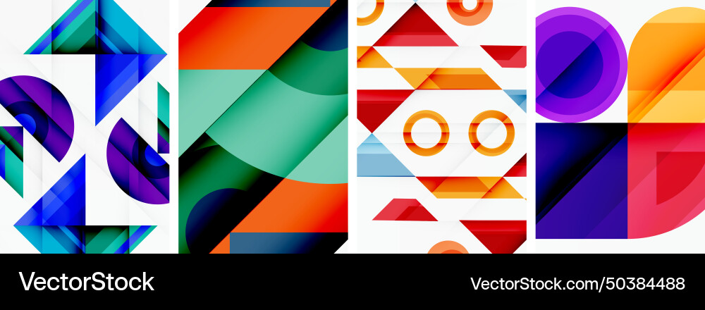 Bright colorful geometric abstract poster Vector Image