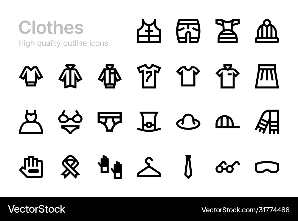Clothes icons wear apparel Royalty Free Vector Image