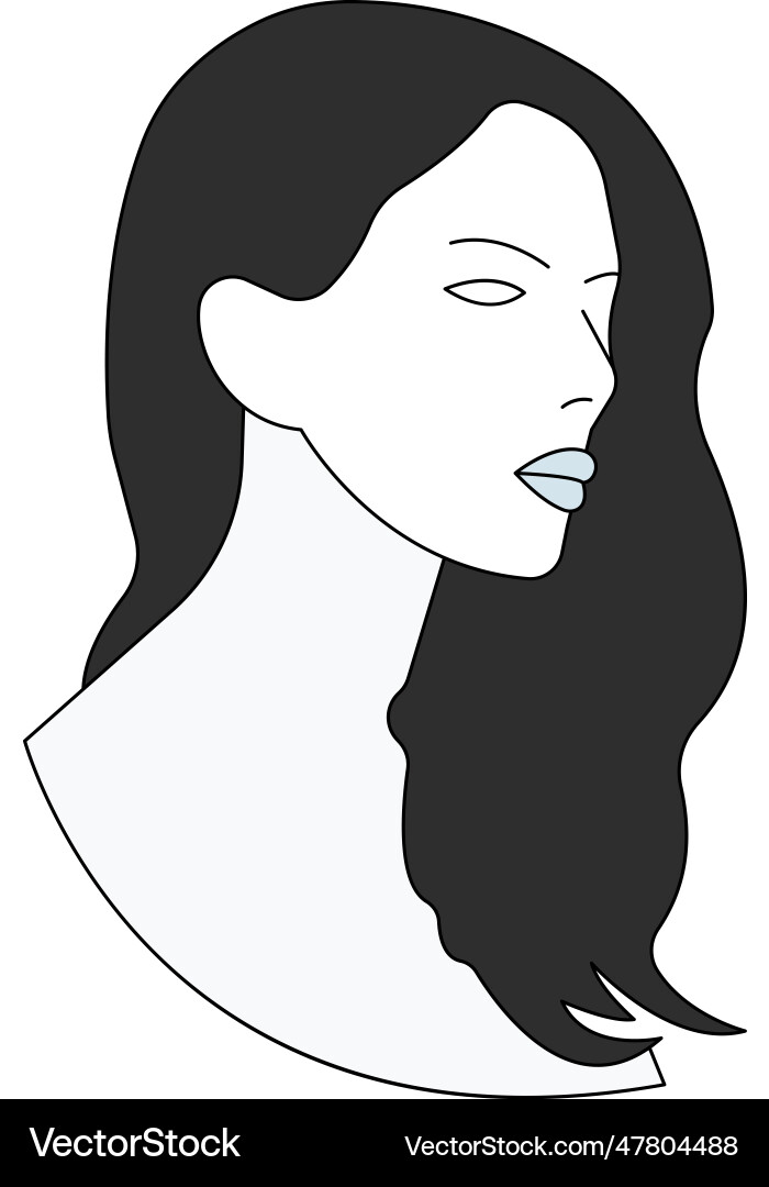 Girl is potraiting a one-sided face Royalty Free Vector