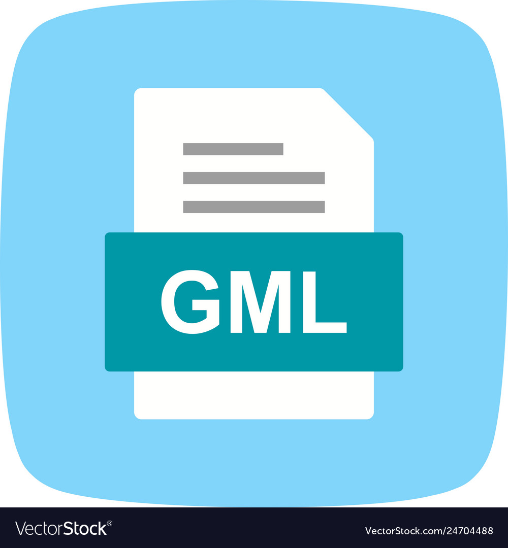 Gml file document icon Royalty Free Vector Image