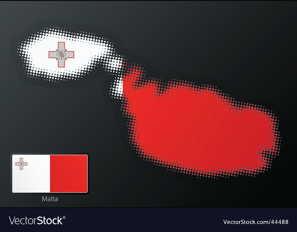 Malta map Royalty Free Vector Image - VectorStock