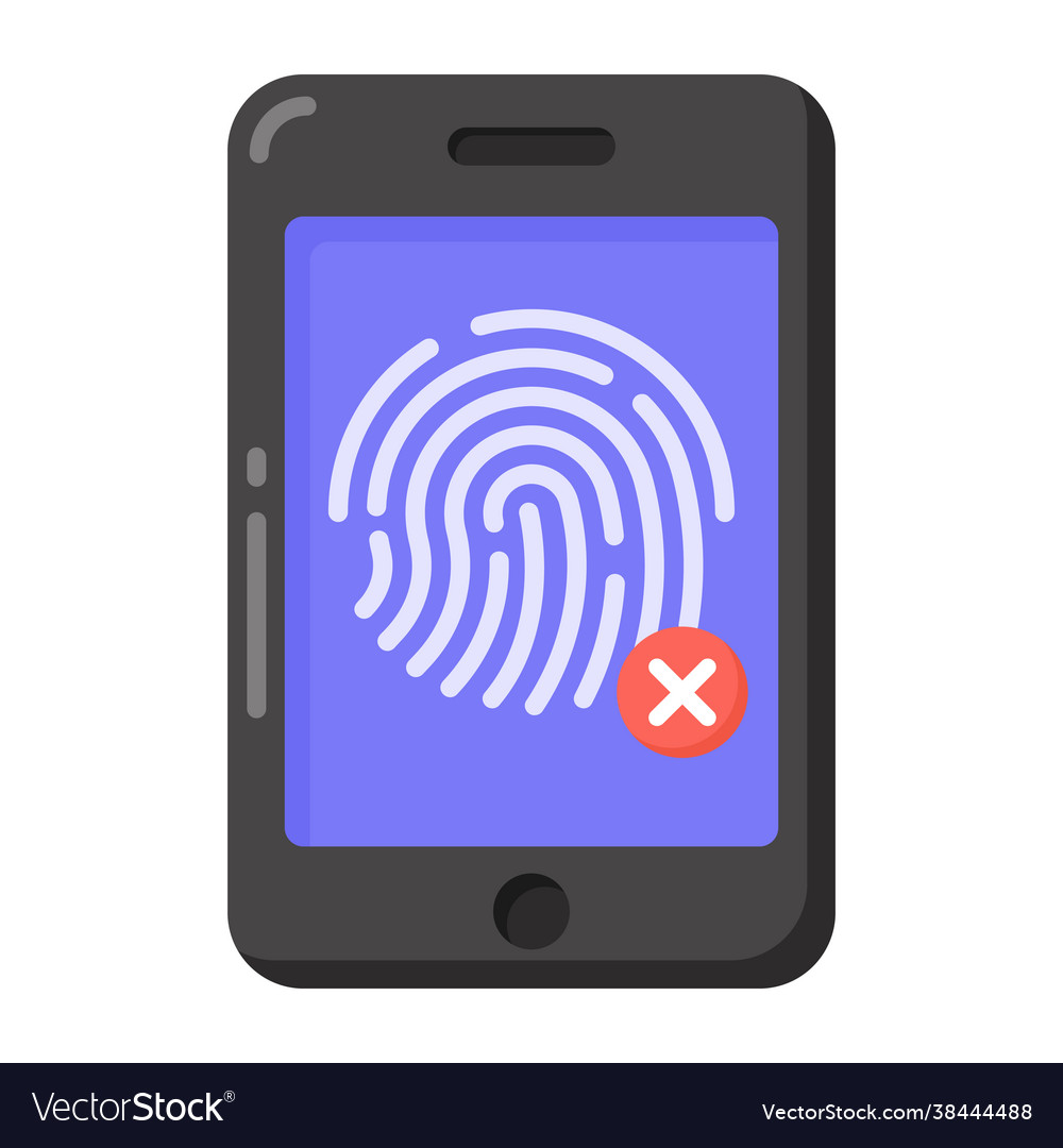 Mobile biometric error Royalty Free Vector Image