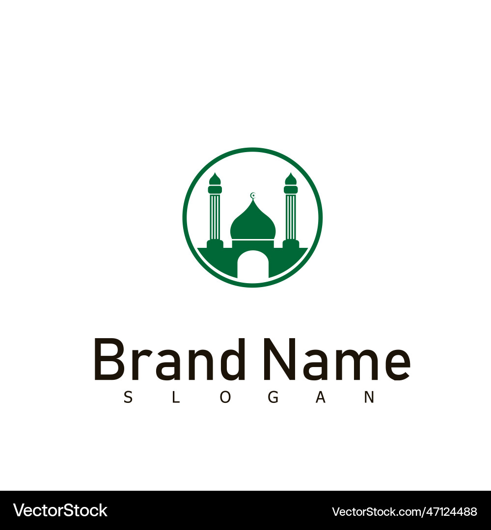 Mosque islam muslim arabic logo Royalty Free Vector Image