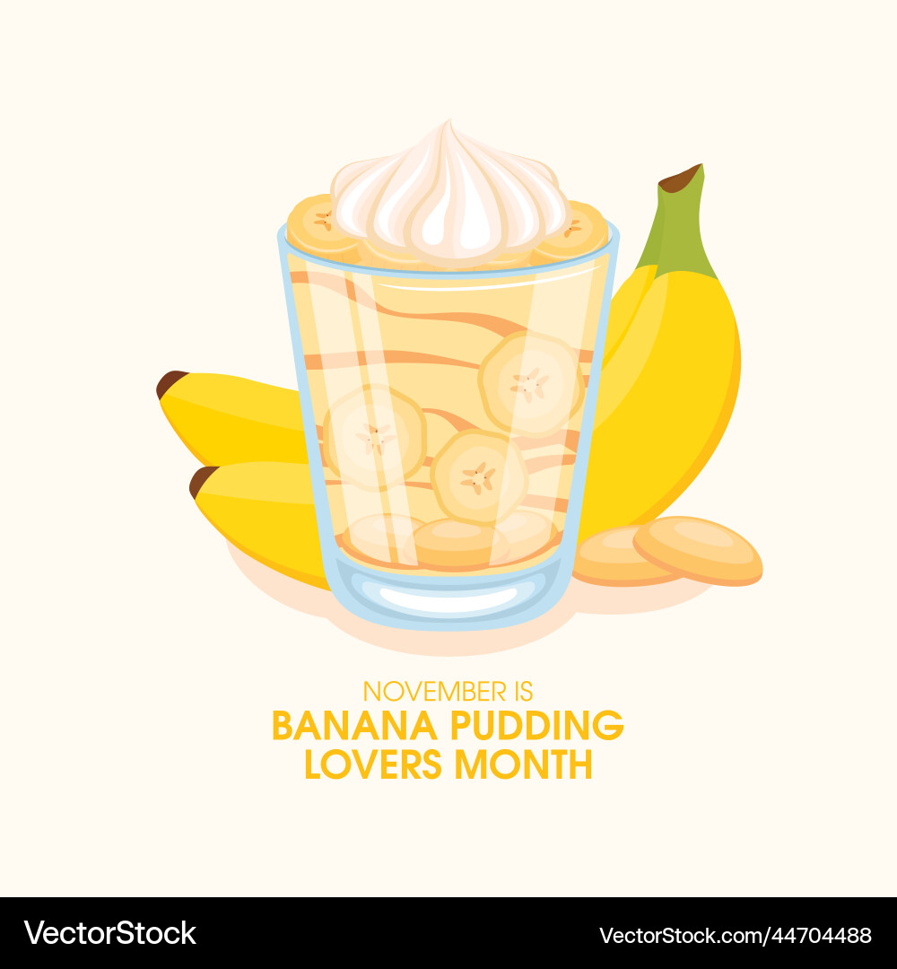 November is pudding lovers month poster Royalty Free Vector