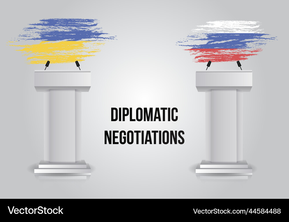 Peace talk deal agreement between russia Vector Image