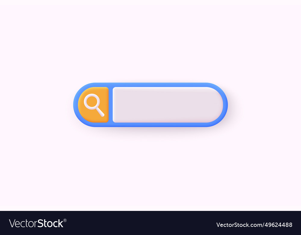 Search bar design element for ui 3d Royalty Free Vector