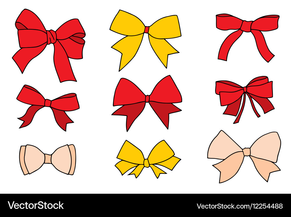 Set of vintage bows Royalty Free Vector Image - VectorStock