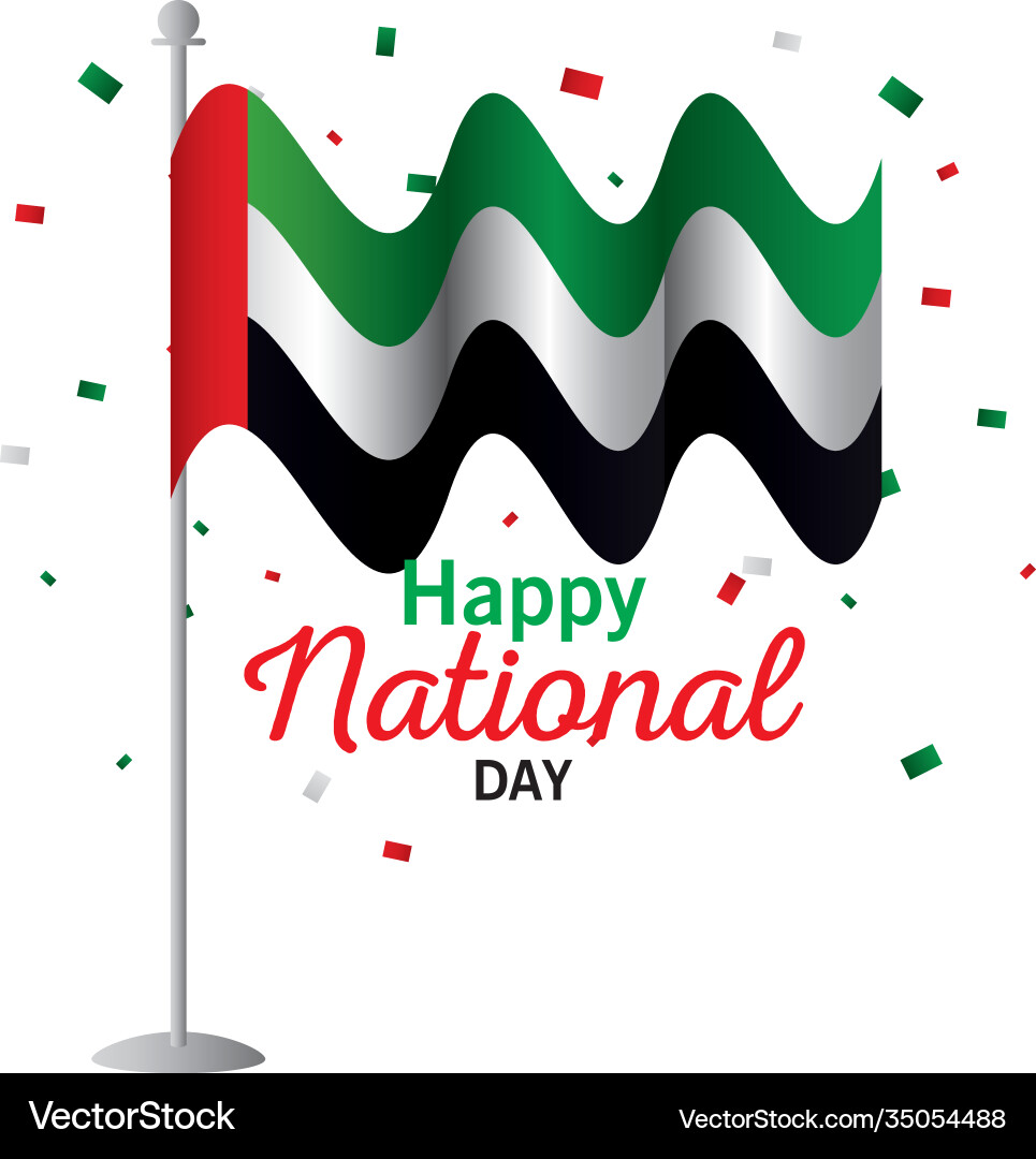 Uae national day with flag design Royalty Free Vector Image