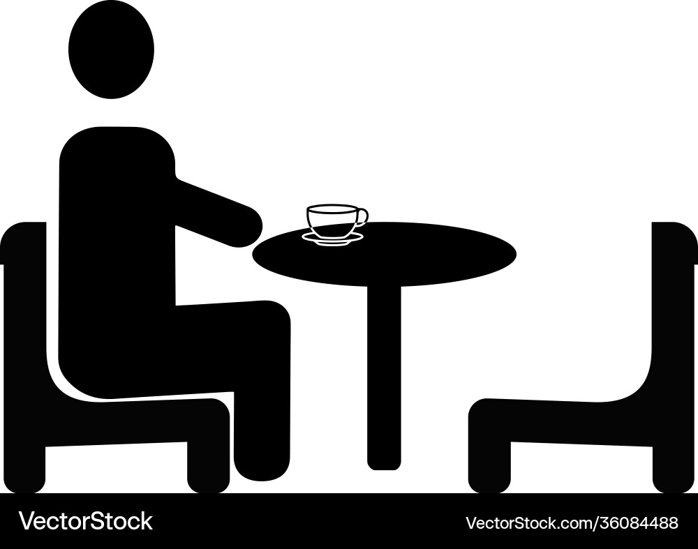 Waiting in restaurant black color icon Royalty Free Vector