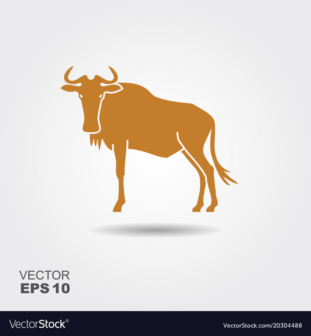 Wildebeest simple icon Royalty Free Vector Image Wildebeest simple icon Royalty Free Vector Image
