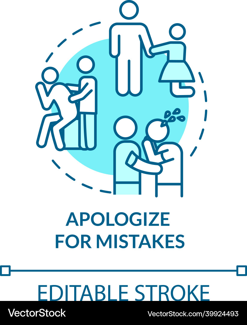 Apologize for mistakes concept icon friendship Vector Image