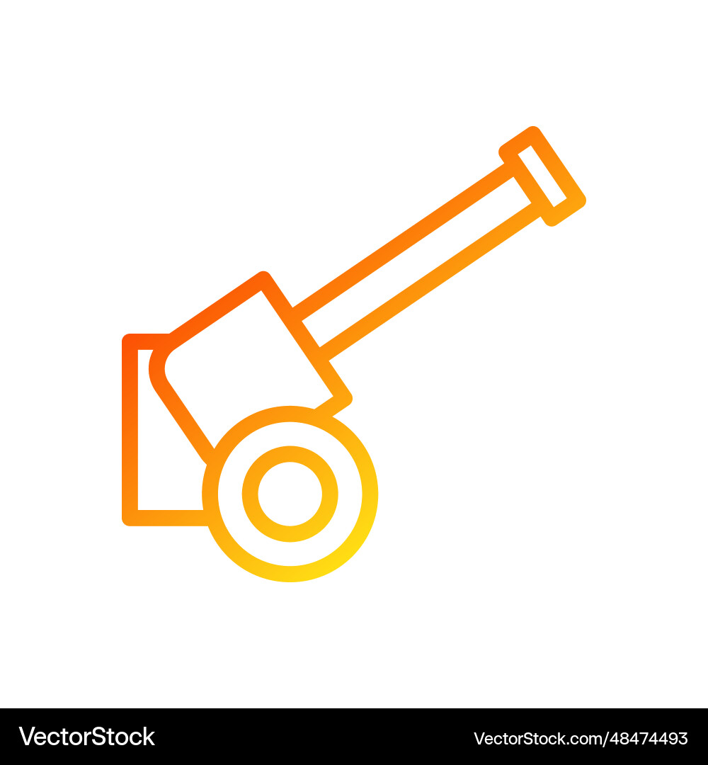 Cannon icon gradient red yellow colour military Vector Image