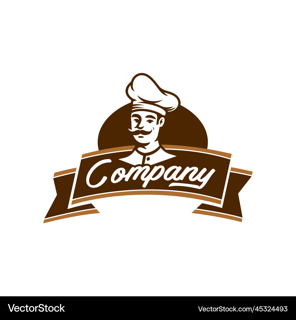 Chef or restaurant logo design chef logo mascot Vector Image