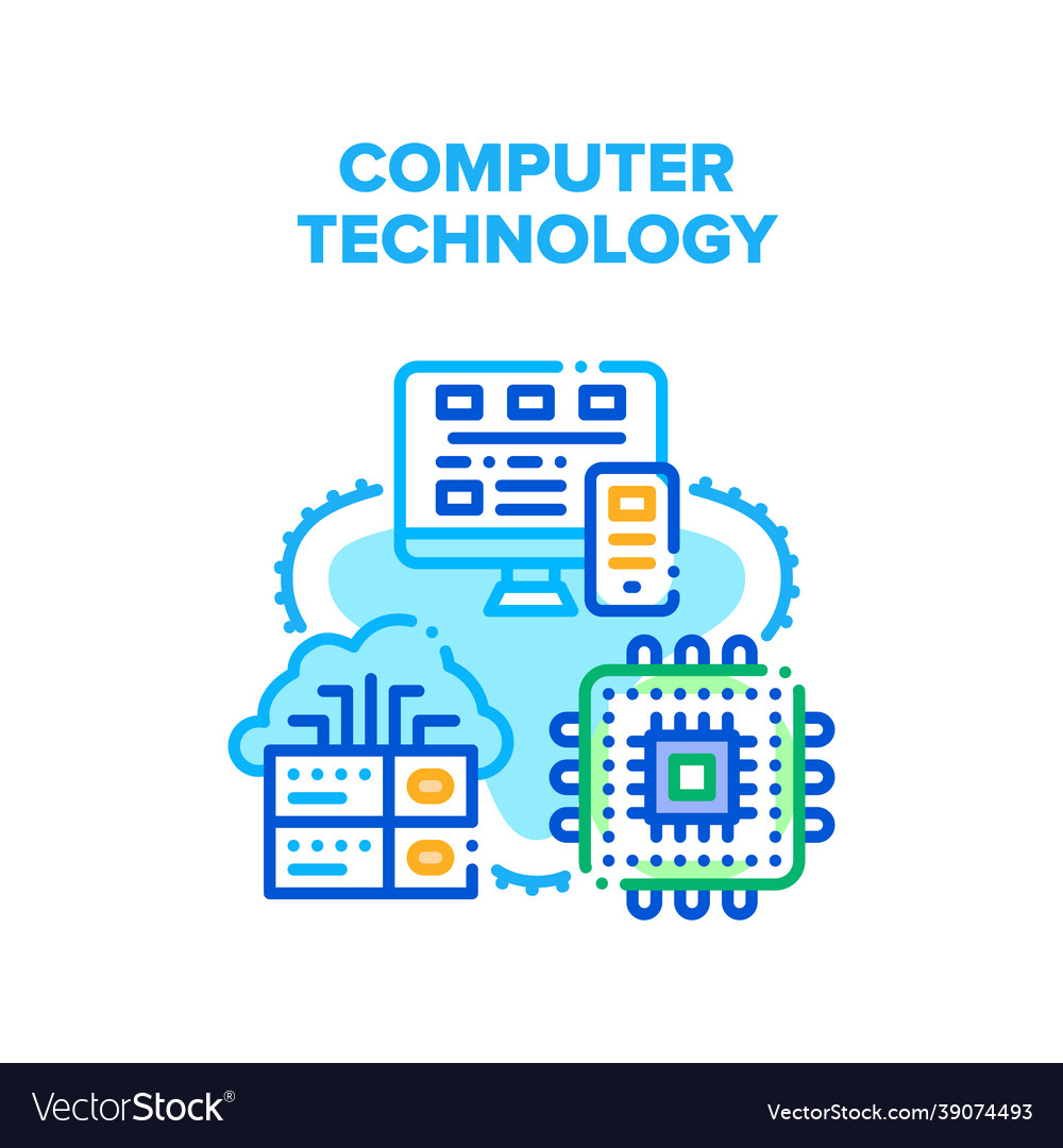 Computer technology concept Royalty Free Vector Image