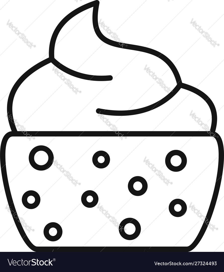 Cupcake icon outline style Royalty Free Vector Image