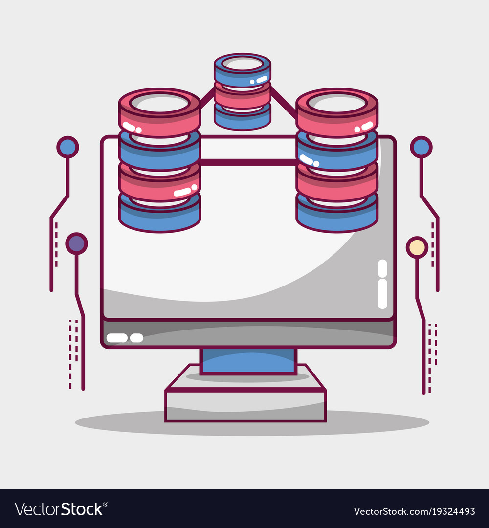 Data Center Server Network Technology Royalty Free Vector