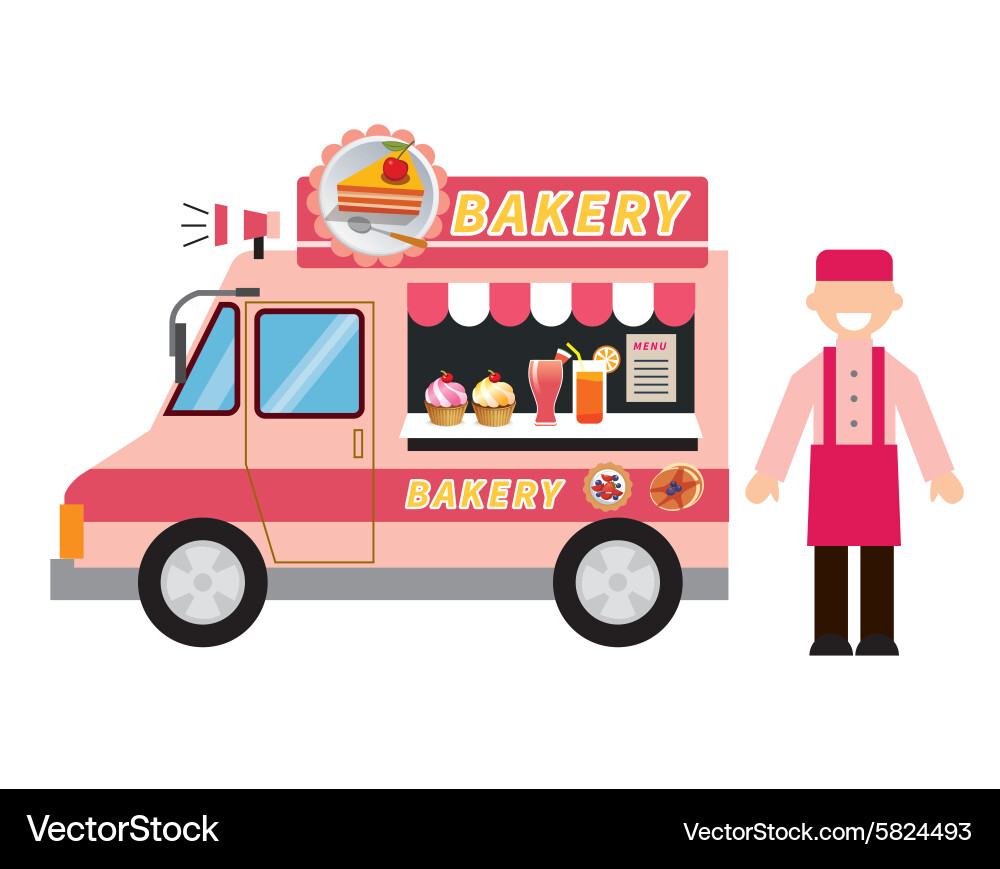 Food truck bakery Royalty Free Vector Image - VectorStock