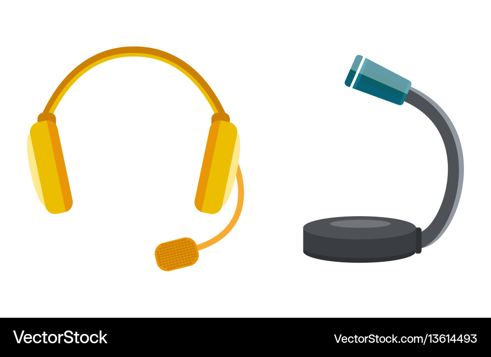 Microphone icon isolated interview music tv Vector Image