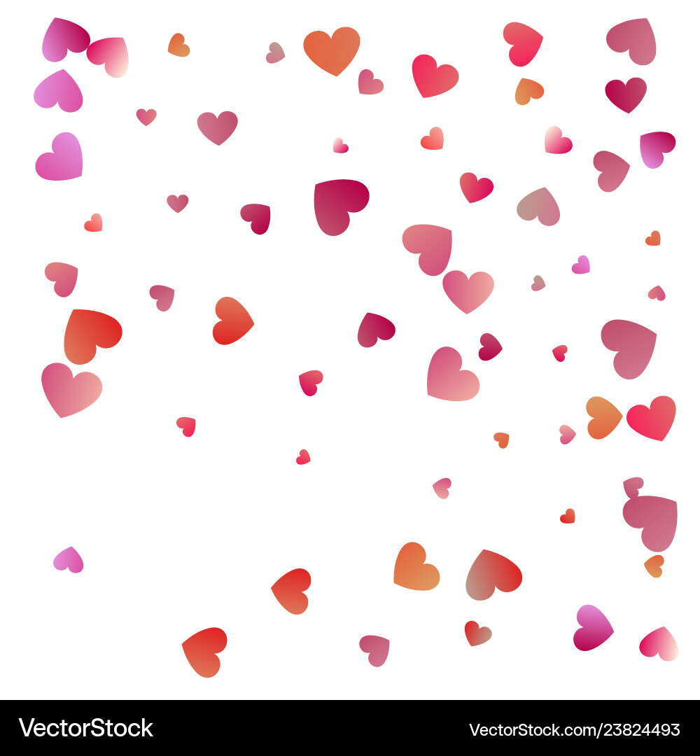 Red hearts confetti celebrations simple festive Vector Image