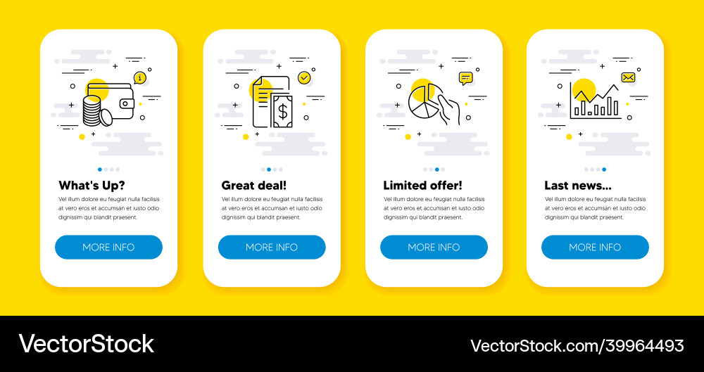 Set of pie chart payment and payment Royalty Free Vector