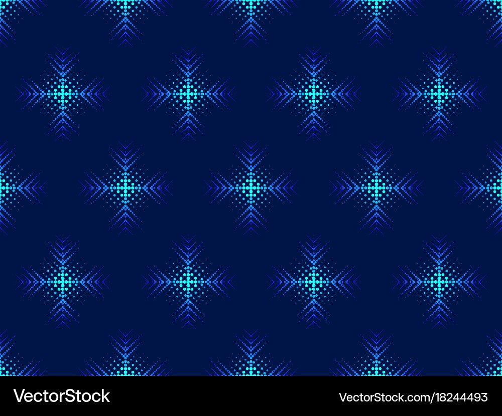 Snowflakes pop art style seamless pattern dotted Vector Image