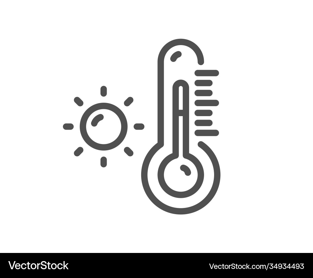 Thermometer line icon weather temperature sign Vector Image