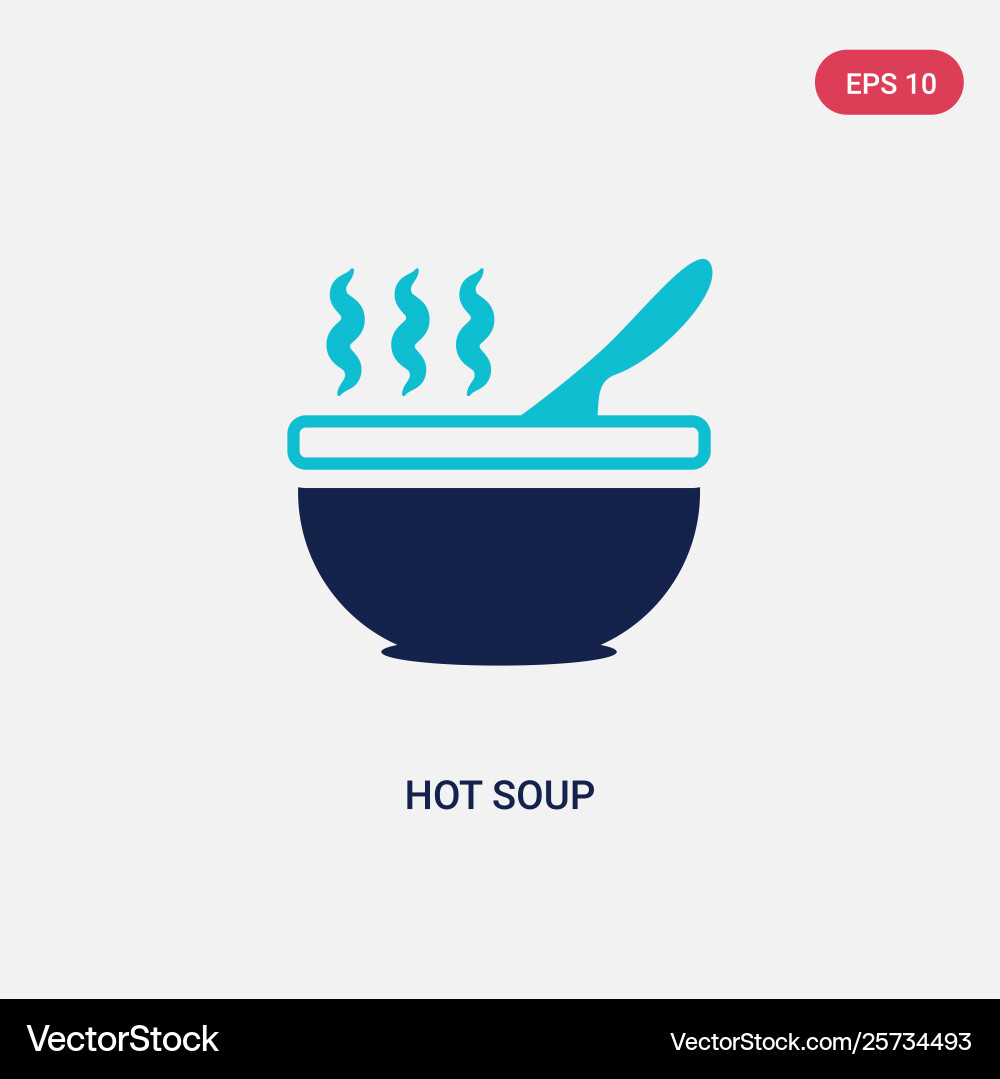 Two color hot soup icon from bistro Royalty Free Vector