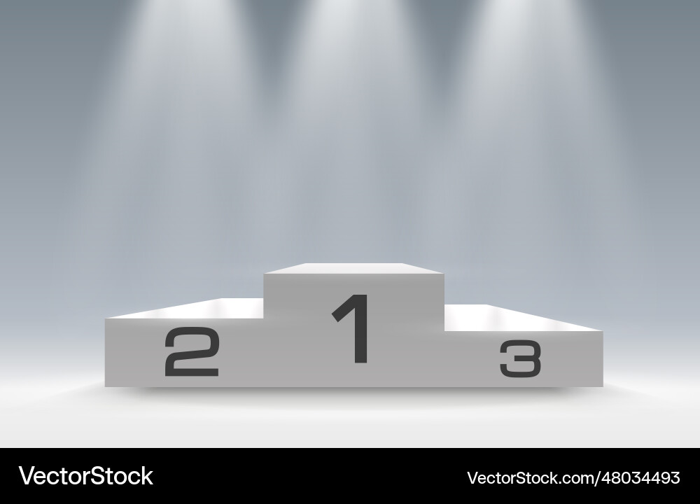 White winners podium for business concepts Vector Image