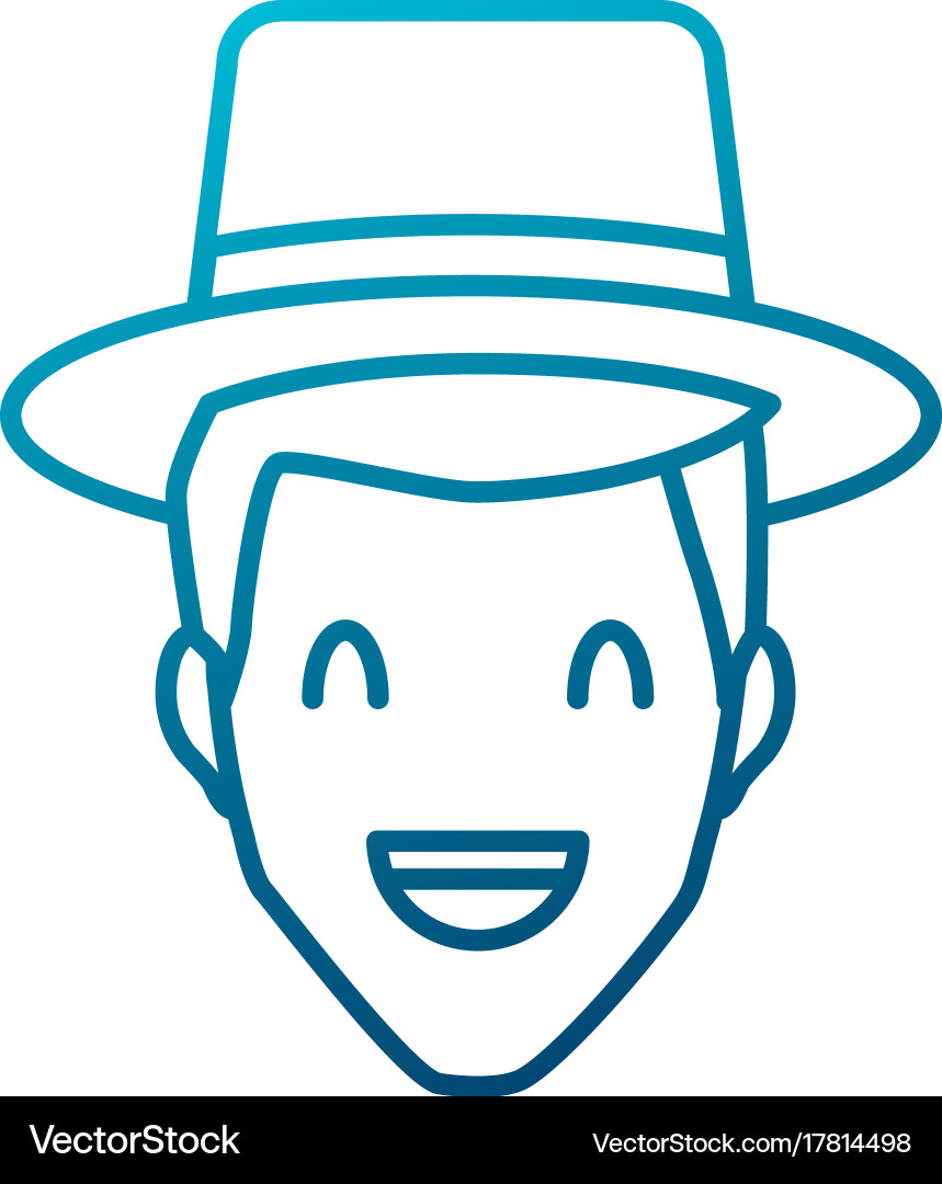 Adult man with hat smiling Royalty Free Vector Image