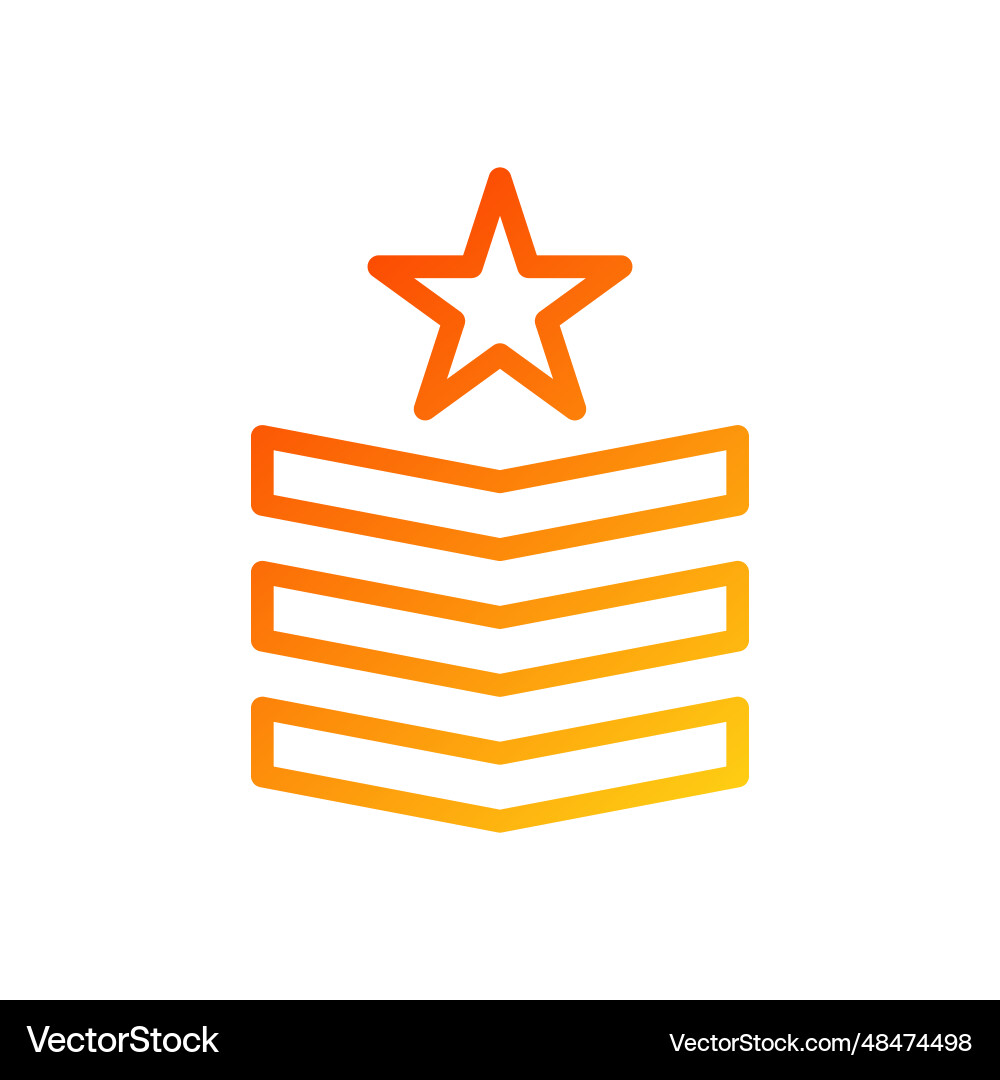 Badge icon gradient red yellow colour military Vector Image