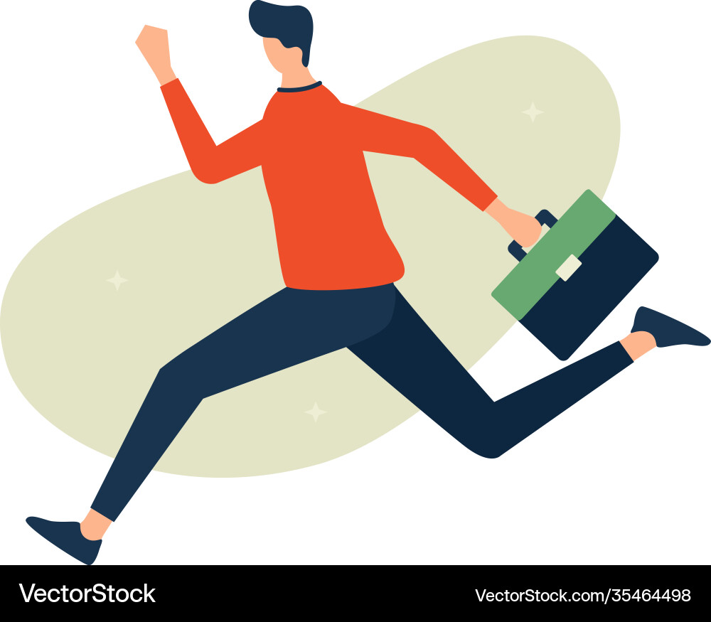 Businessman running hold a bag Royalty Free Vector Image