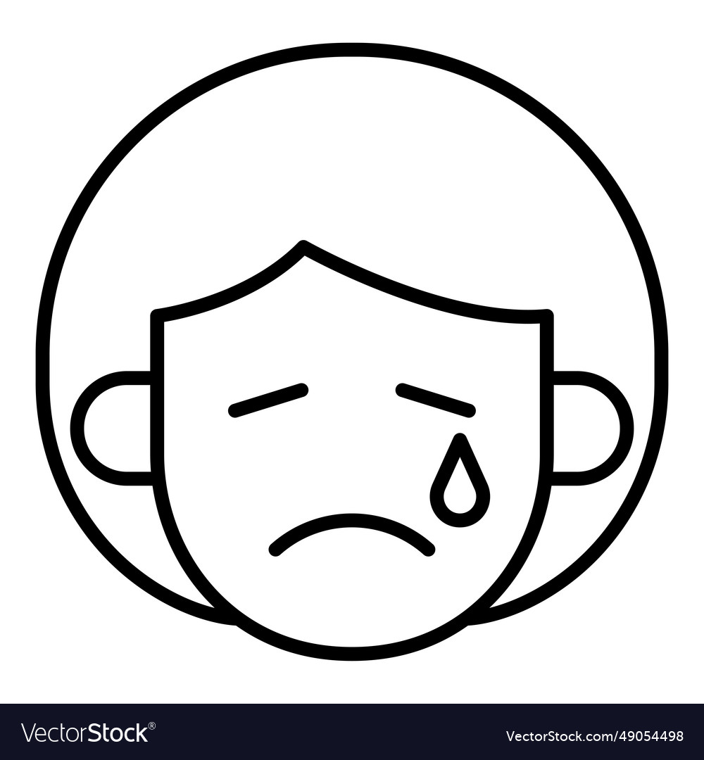 Crying icon Royalty Free Vector Image - VectorStock