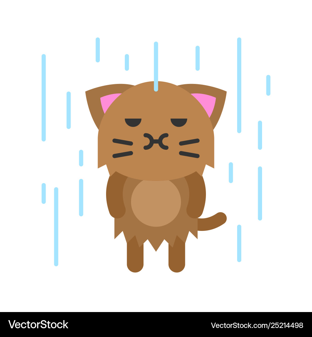 Cute cat avatar flat icon Royalty Free Vector Image